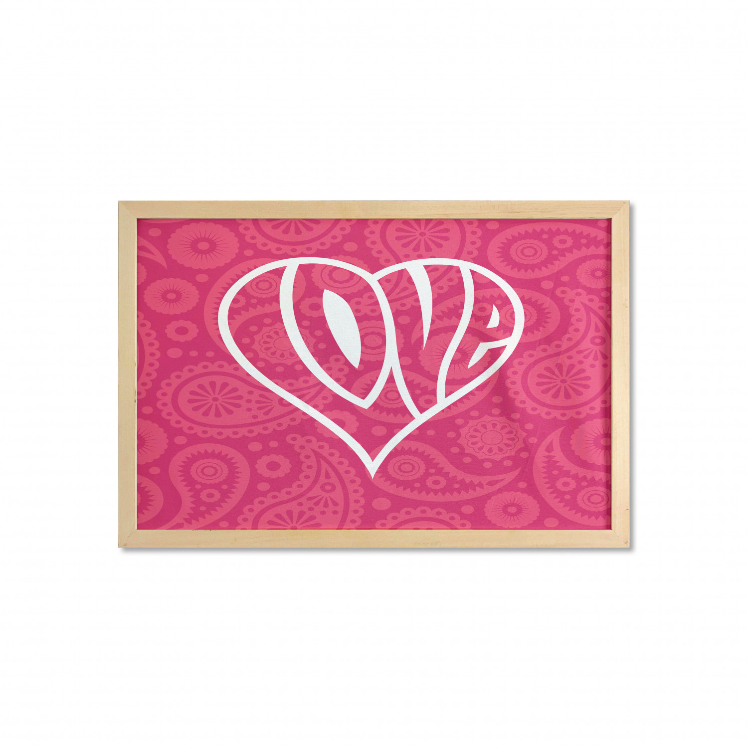 Groovy Wall Art with Frame, Big Heart with Background Retro Romance ...