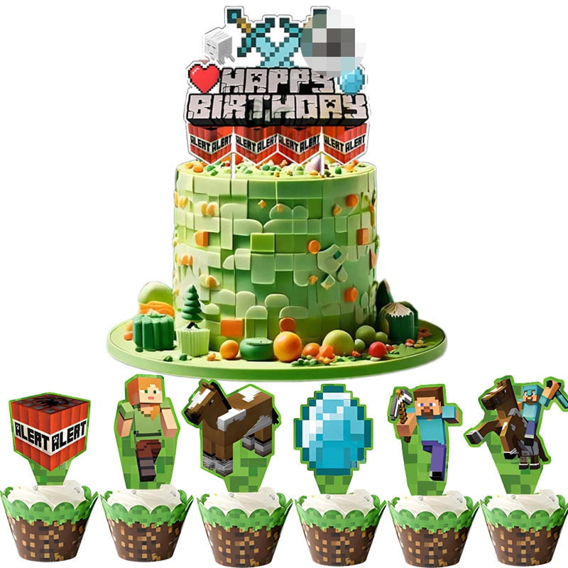 Click here for Hot Sales Minecraft 13 Pcs Pixel Miner Cake Topper... prices