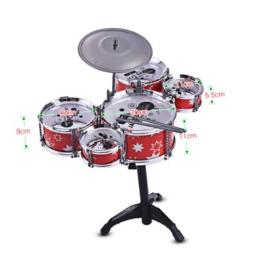 Best Choice Products 11-Piece Kids Starter Drum Set w/ Bass Drum, Tom ...
