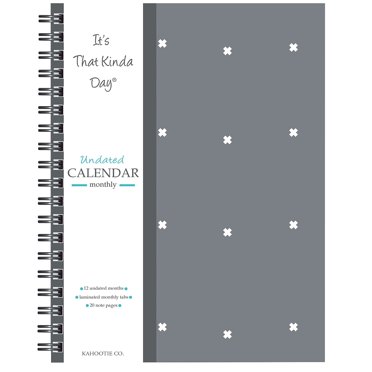 Kahootie Co. Kahootie Co Undated Monthly Calendar 9" x 11.5" Teal ...