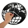 BESTYASH Black Decorative Wall Clock World Map Design Silent for ...