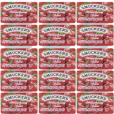 Smucker's Bulk Strawberry Jam Single Serve Packs, 0.5 oz, 200 Count ...