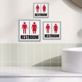 Square Plus Restroom Wall or Door Sign | Office & Workspace Bathroom ...