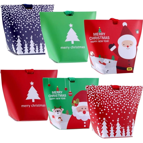 18 Pieces Christmas Candy Treat Boxes with Ribbons Xmas Cookie Boxes ...