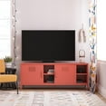 Novogratz Cache Metal Locker-Style TV Stand for TVs up to 65", Orange ...