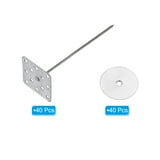 4 Inch Perforated Insulation Pins with Round Washers, 40 Pack Aluminum ...
