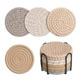 8pcs Cotton Woven Coasters for Drinks, Absorbent Coasters Set with ...