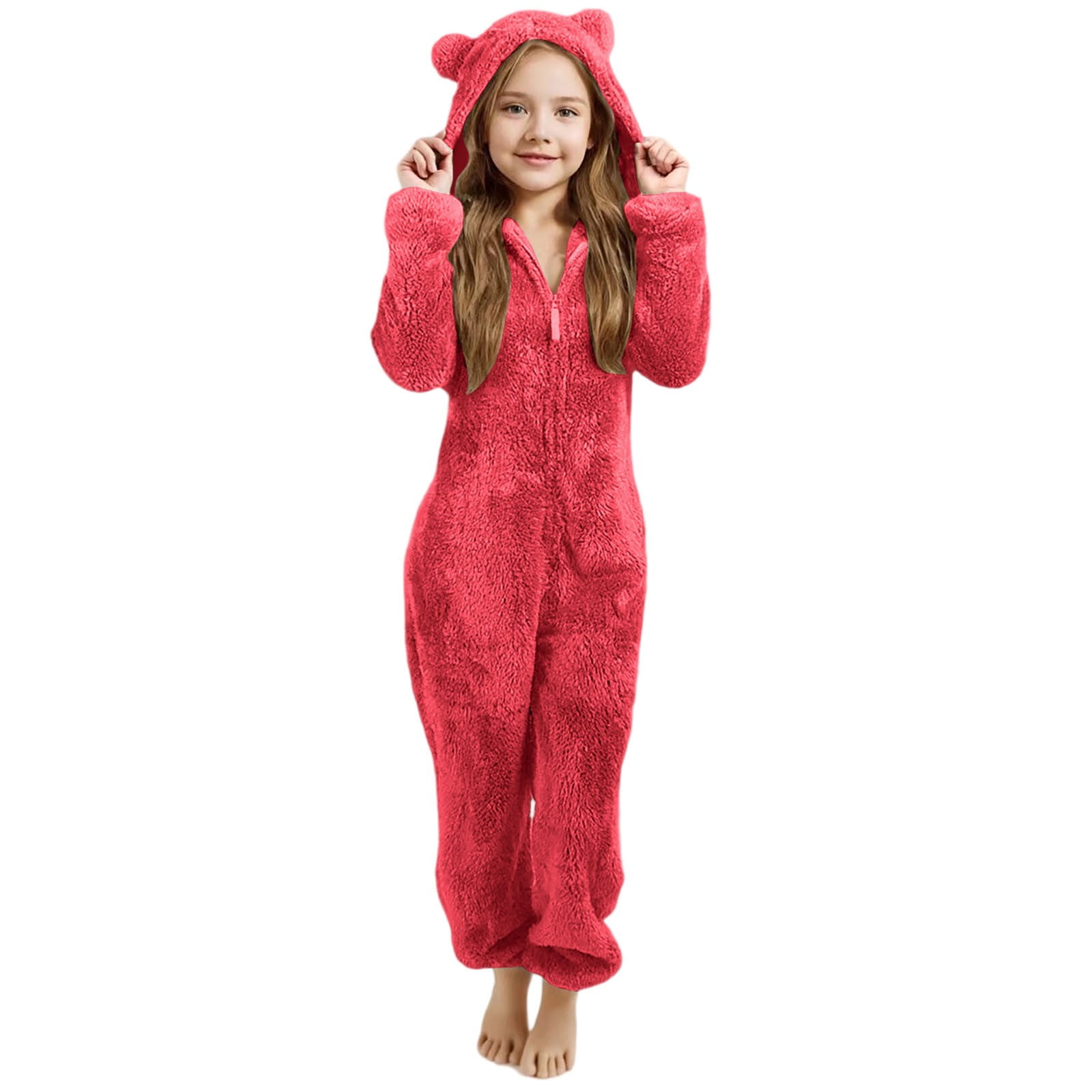 Click here for Jmofsff Girls Sherpa Fleece Onesie Pajamas Kids Zi... prices