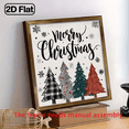 2D Flat, 1pc 8 inch Rustic Farmhouse Merry Christmas Sign with Black ...