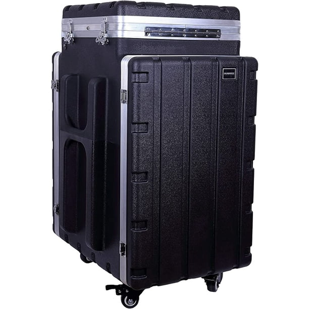 Crossrock Console case with Wheels for 10U Adjusted Rack Rail on top ...