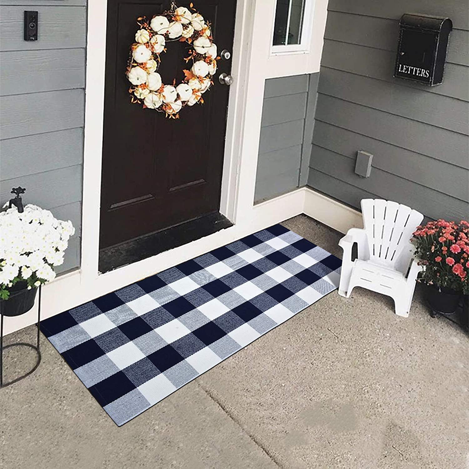 Buffalo Check Rug Washable Hand Woven Plaid Rug Laye Outdoor Rug Runner ...