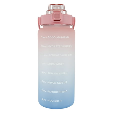 2L Water Bottle with Straw Water Storage Container BPA-free Drinking Bottle Water Jug Measured ...