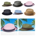 Beach Travel Straw Hat Portable Handmade Hat Unisex Adjustable Hat Hair ...
