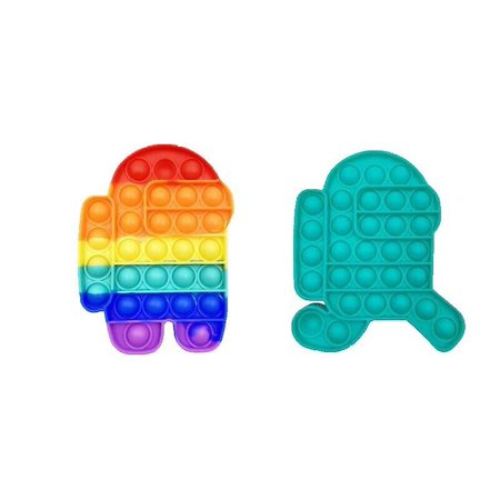 Stress Relief Fidget Popper Push Pop Bubble Rainbow Among Us.-Rainbow ...