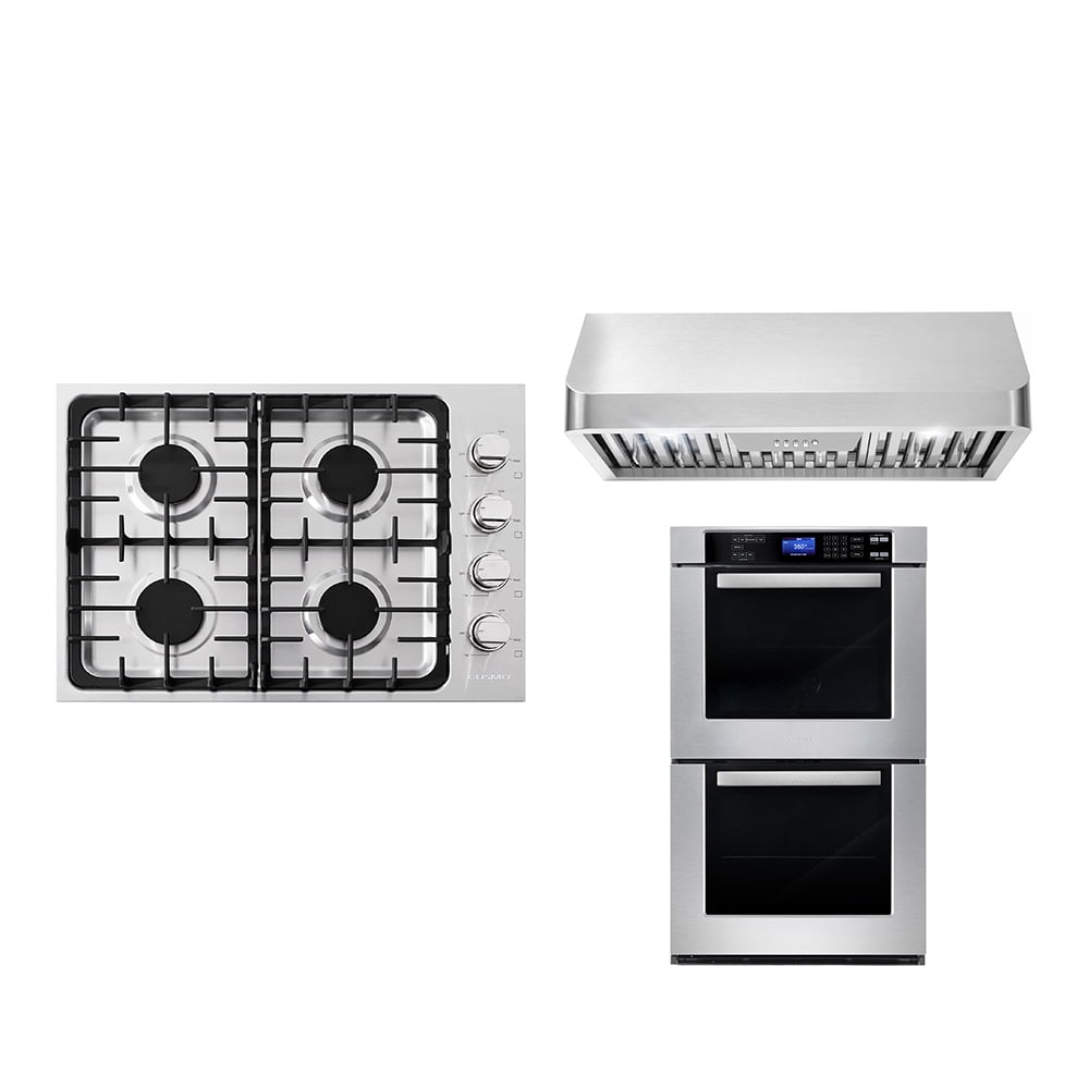 3 Piece Kitchen Package With 30" Gas Cooktop 30" Under Cabinet Range ...