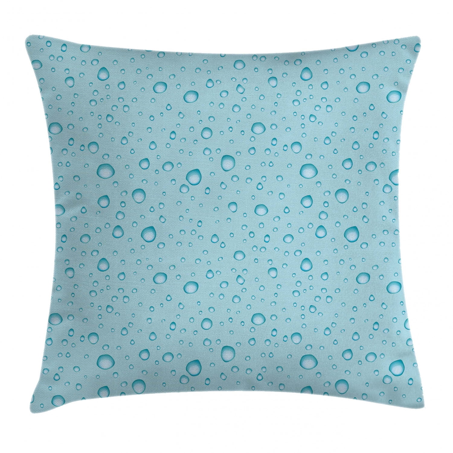 Aqua Throw Pillow Cushion Cover, Big Small Water Rain Drops Liquidity ...