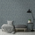 Industrial Texture Metallic Navy Blue Non-Pasted Wallpaper (Covers 56 ...