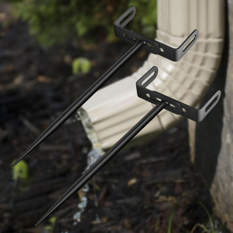 Gutter Anchor 2-Pack Galvanized Iron Downspout Brackets - Adjustable ...