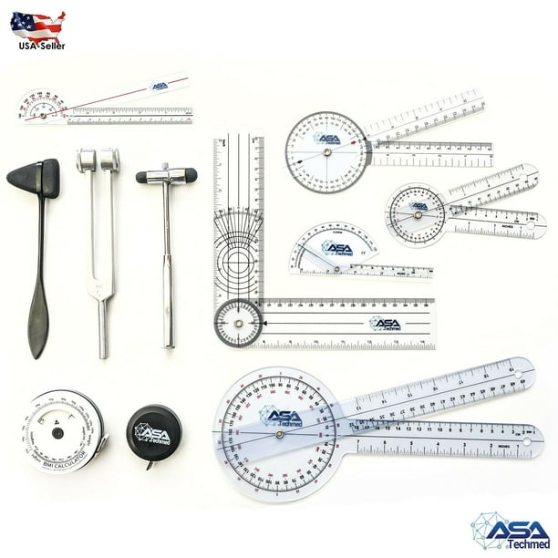Goniometer Physical Therapy Complete Set W/Bonus Reflex Hammer ...