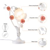 Downlight Flower Desk Lamp, Rose Glass Reading Lamps, Floral Light ...