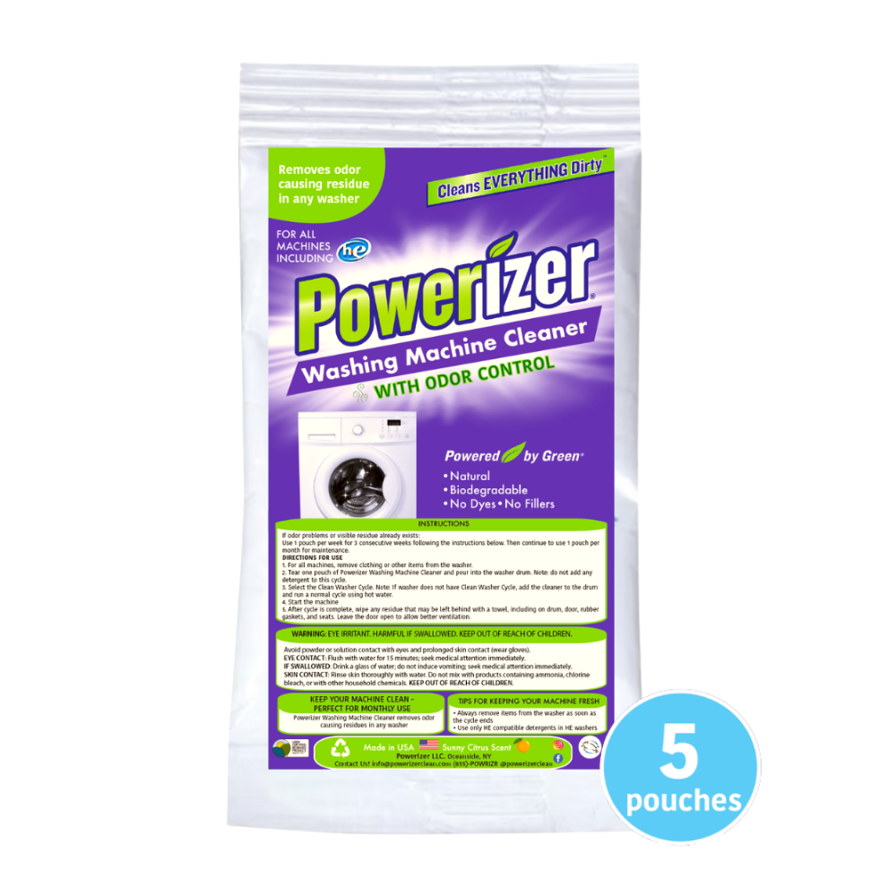 Powerizer Washing Machine Cleaner with Odor Control, 5 Pack- Cleans ...