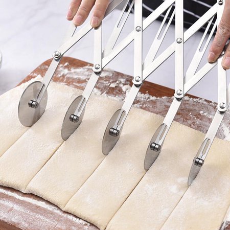 Neinkie 4/6 Wheel Pastry Cutter, Stainless Pizza Slicer, Expandable ...
