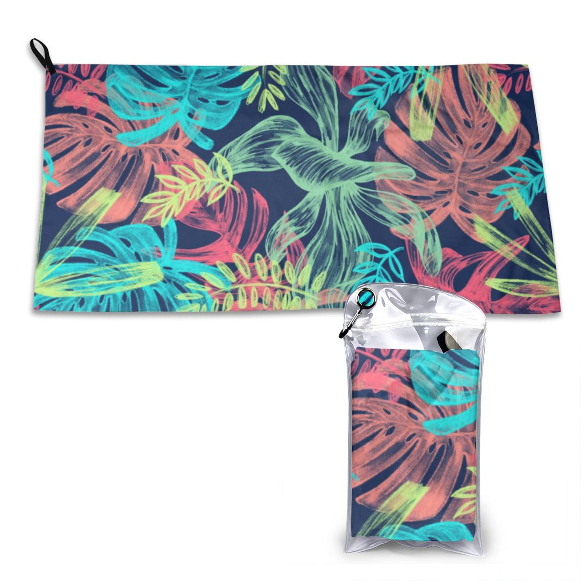 YFYANG Adult Microfiber Portable Travel Towel, Tropical Plant Quick Dry ...