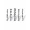 PalmBeach Jewelry Cubic Zirconia 5-Piece Stackable Eternity Band Set 1. ...