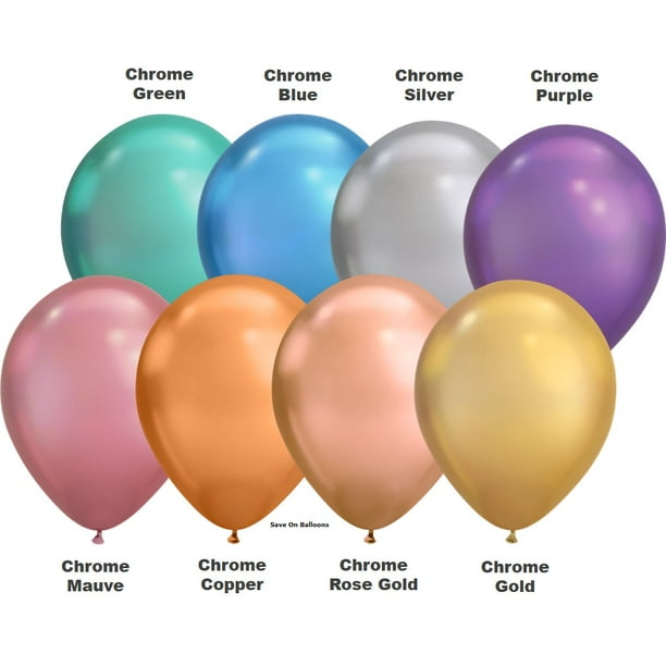 Qualatex 7" Chrome Assortment Latex Balloons (50 ct) - Walmart.com ...