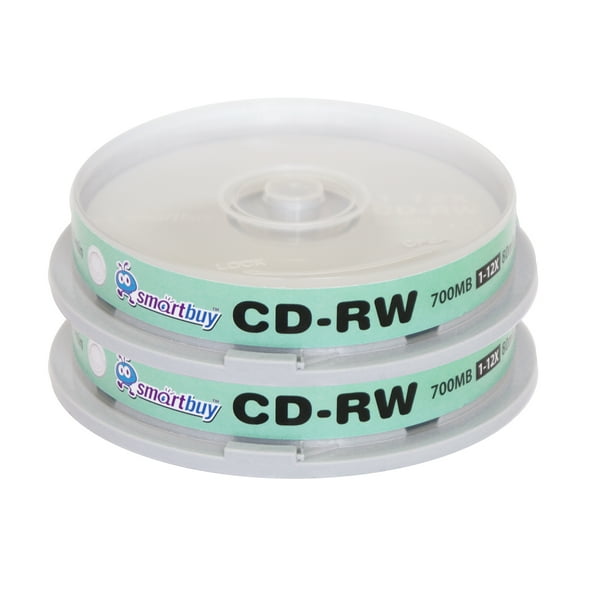20 Pack Smartbuy CD-RW 1-12X 700MB/80Min High Speed Logo Rewritable ...