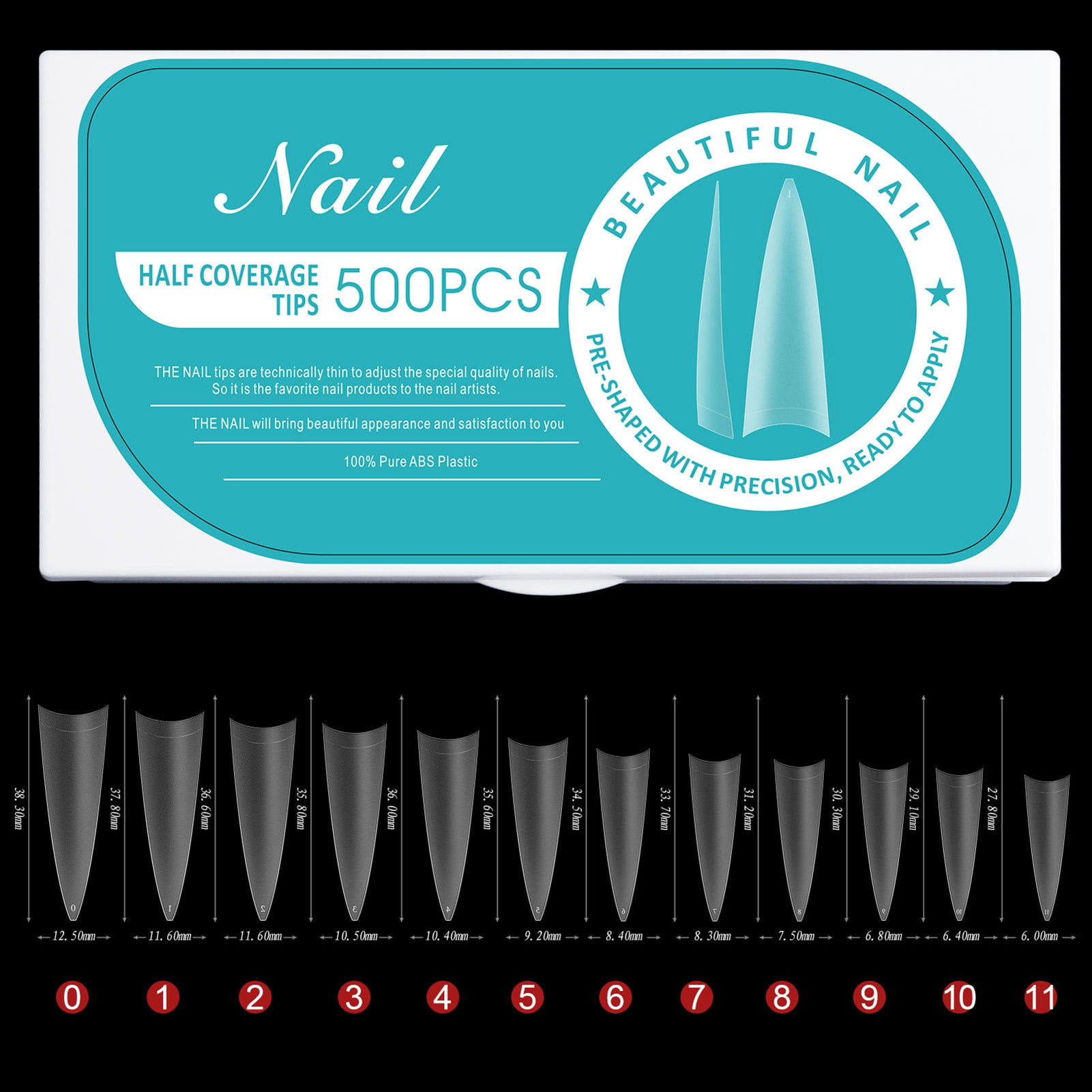 DISHAN Artificial Nails 1 Box Extend Nails Matte Finish Practical ...