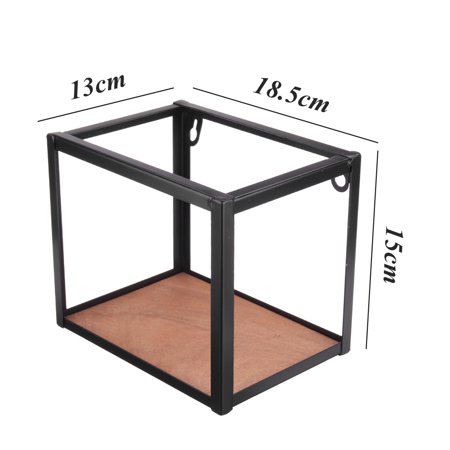 18.5x13x15cm Square Black Metal Frame Wall Shelving Shelf Display Unit ...