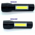 Mini LED USB Rechargeable Flashlight with COB Light, Portable ...