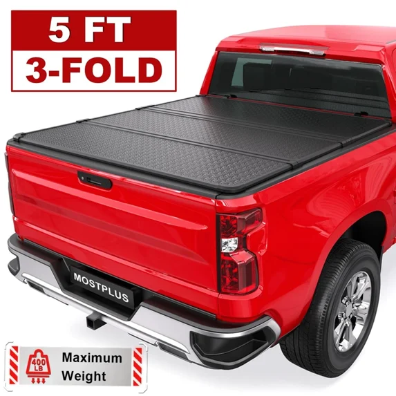 Open Box 3 Fold 5FT Hard Truck Bed Tonneau Cover for 2015-2026 Chevy ...