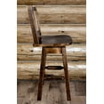 Homestead Collection Barstool w/ Back & Swivel w/ Laser Engraved Moose ...