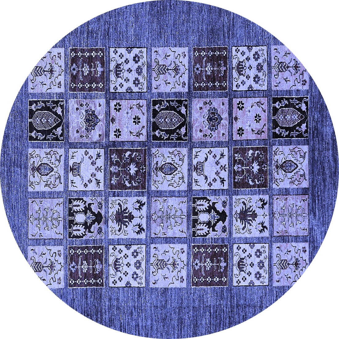 Ahgly Company Indoor Round Abstract Blue Modern Area Rugs, 8' Round ...