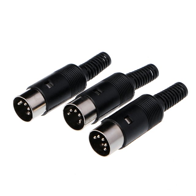 3 Pcs DIN Male Plug Cable Connector 5 Pin with Plastic Handle - Walmart.com