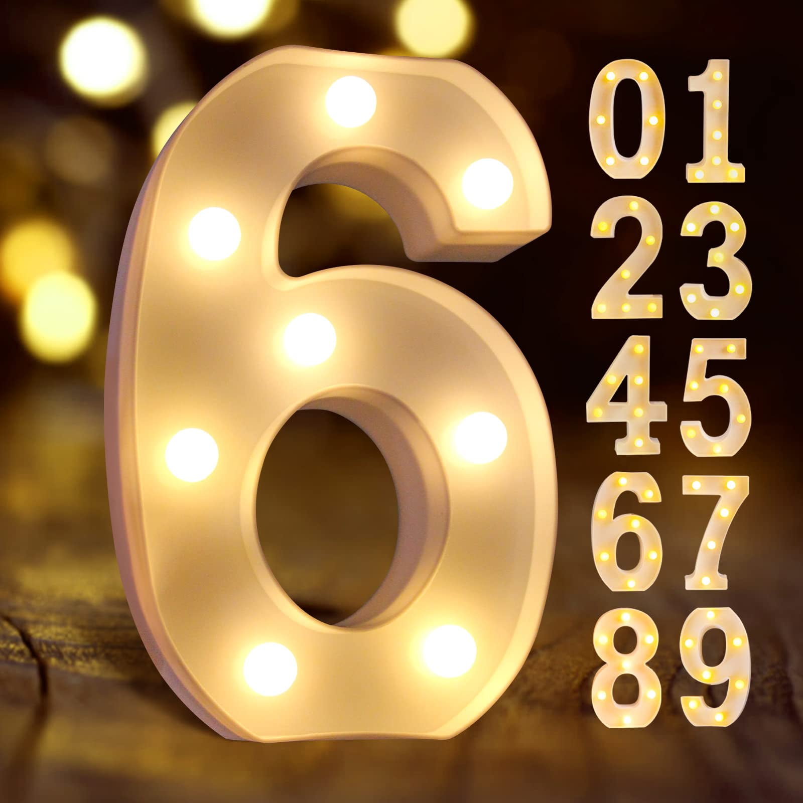 Larger Led Light Up Numbers, Decorative Number Lights Sign for Night ...