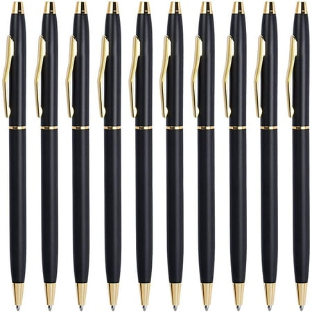 10 Pack Black Pens, Cambond Ballpoint Pen Bulk Black Ink 1.0 mm Medium ...