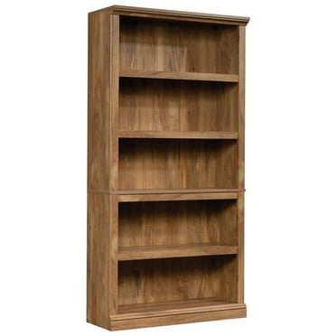 Pemberly Row 5-Shelf Modern Engineered Wood Bookcase in Walnut ...