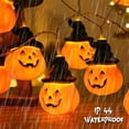 YX Halloween Pumpkin String Lights with Witch Hat Indoor, 30 LED 14.7FT 8 Modes Timer , battery ...