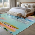 Abstract Art Area Rug 6x9 Washable Rug Non Slip Pink Blue Green ...
