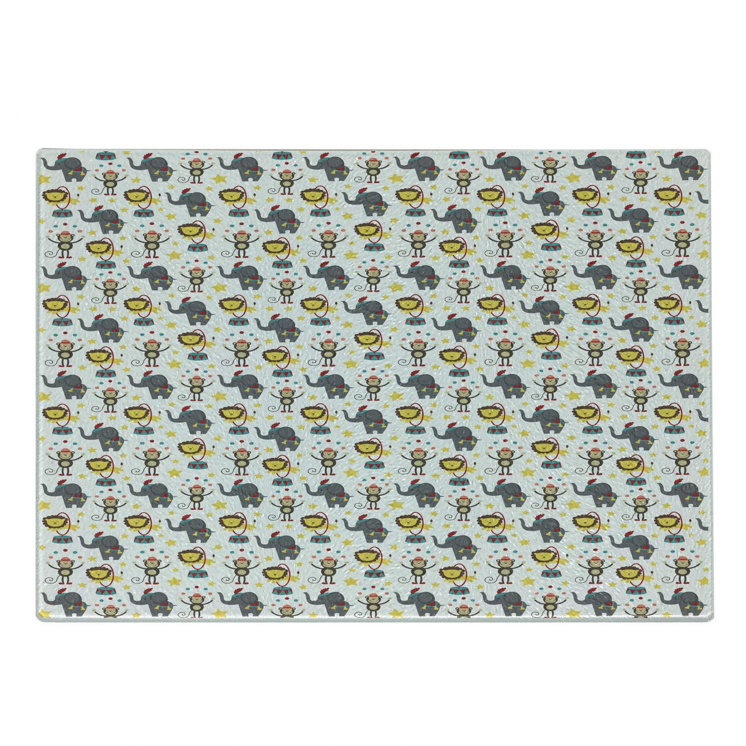 Cartoon Cutting Board, Happy Circus Animals Performing Jumping Posing ...