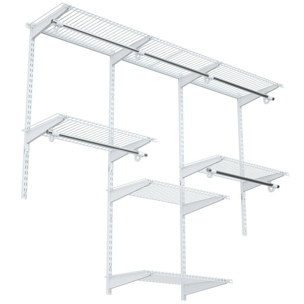 Topbuy Wall Mounted Custom Closet Adjustable Hanging Storage Organizer ...