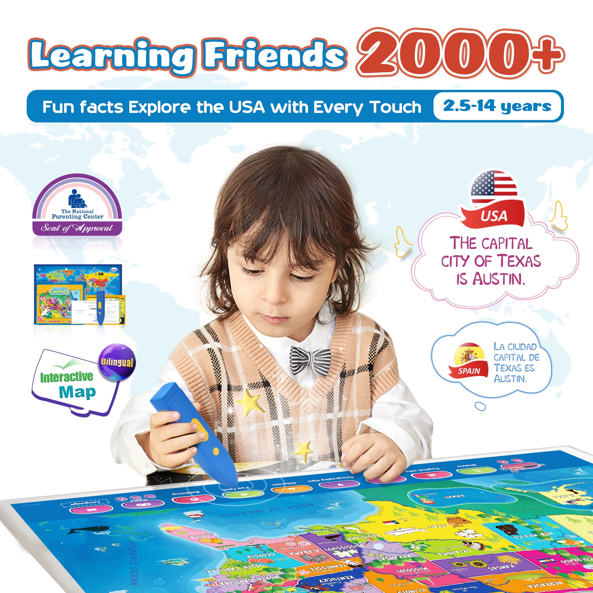 Talking Map Toddler Learning Toys,Educational Toys Bahrain | Ubuy