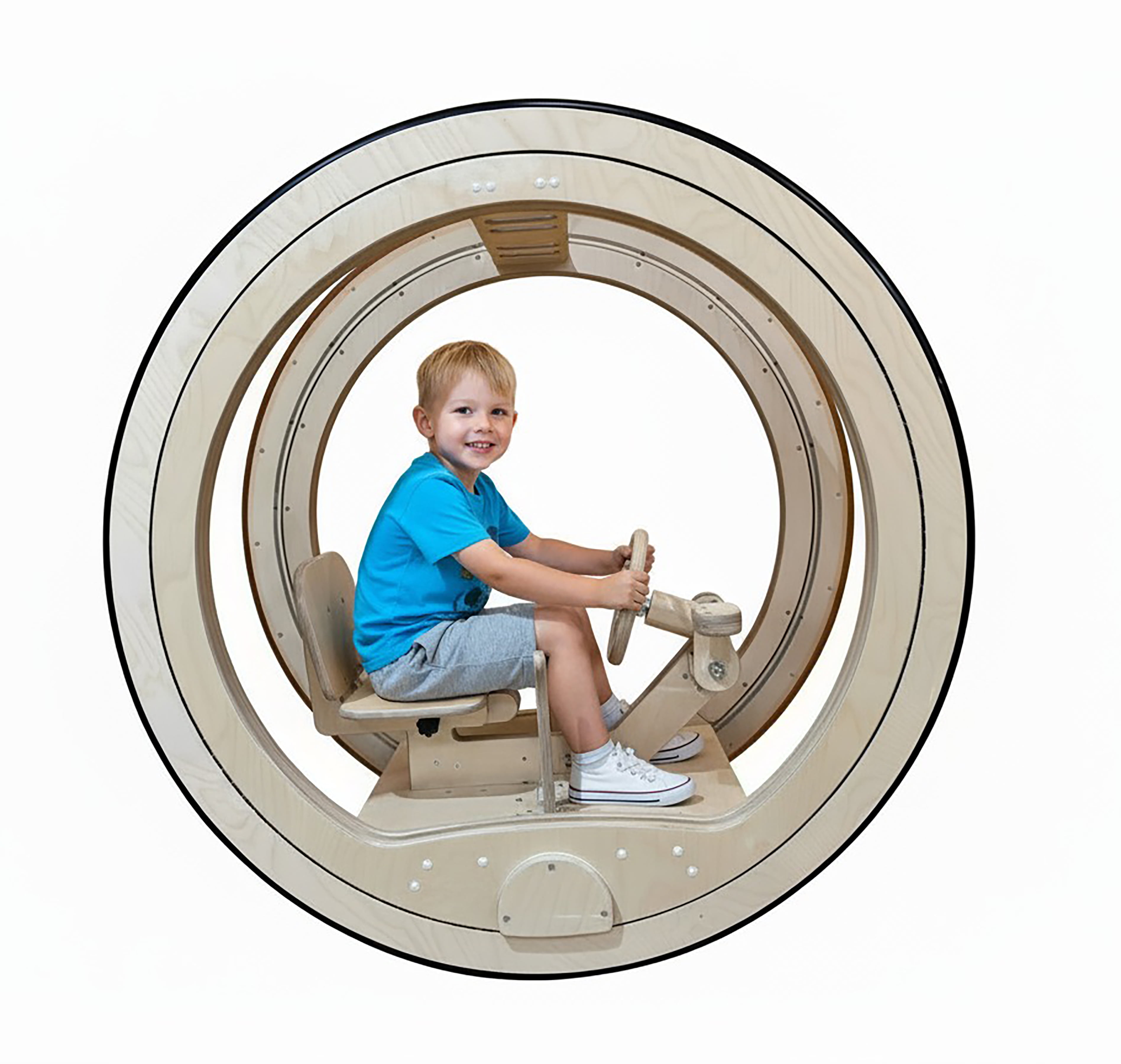 Toytexx Wooden Ride-On Rolling Wheel Car for Kids – Indoor Pedal ...