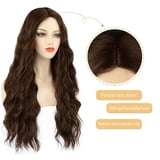 MORICA Brown Wigs for Women Long Wavy Brown Wig Natural Wave Dark Brown ...