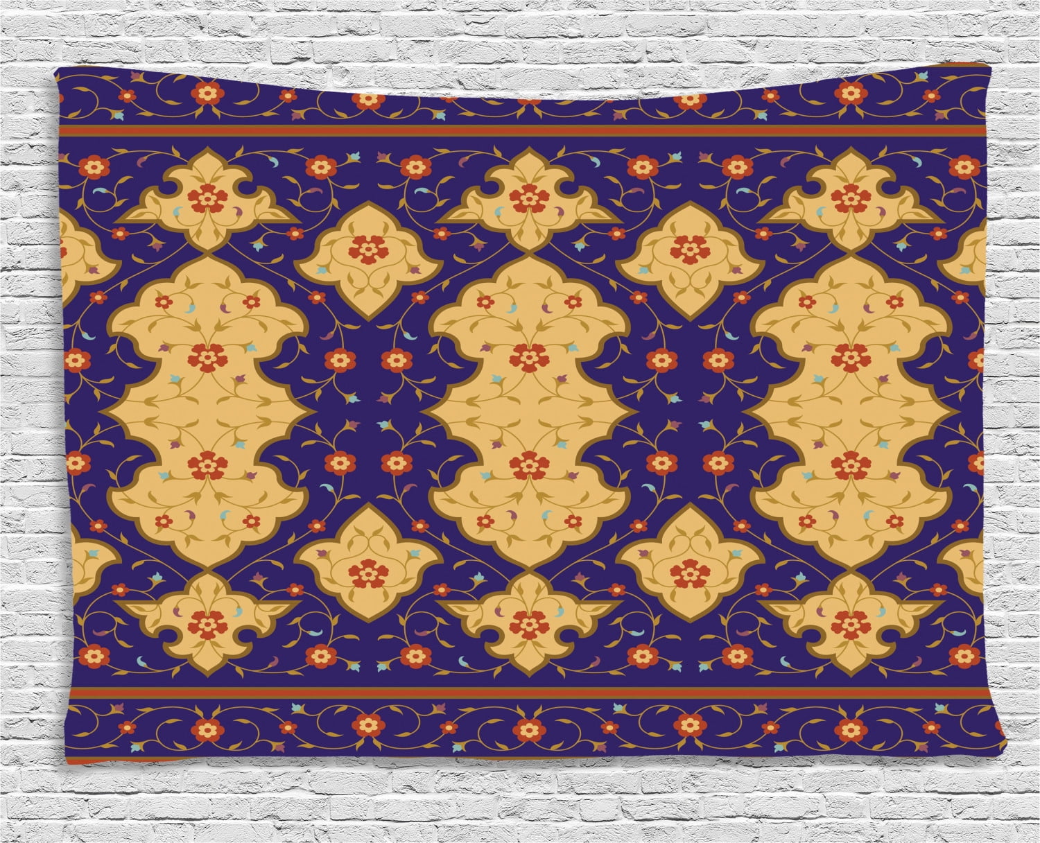 Moroccan Tapestry, Traditional Arabic Border Visual Ottoman Art ...