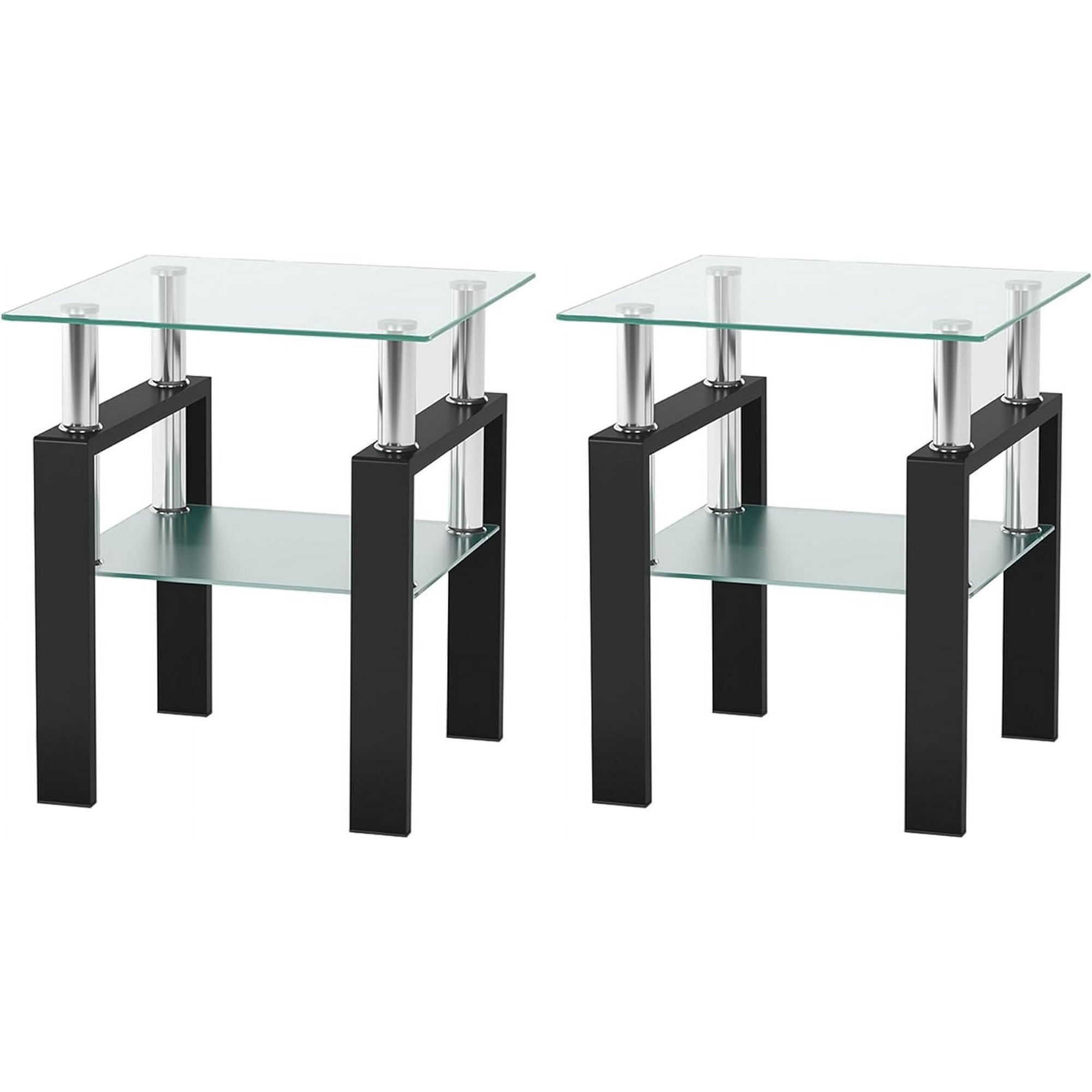 Click here for Sn Modern Tempered Glass End Table Set - 2 Piece L... prices