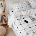 Black White Checkered Duvet Cover Set Twin Size, Modern Minimalist ...
